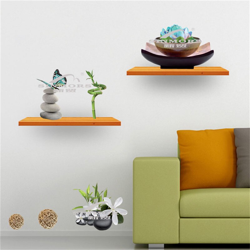 3D Bamboo Stone Lotus Flower Wall Stickers Murals ... – Grandado