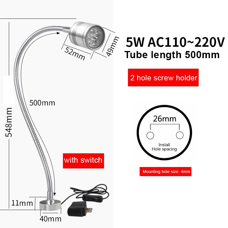220V LED work desk lamp long arm hose mechanical l... – Vicedeal