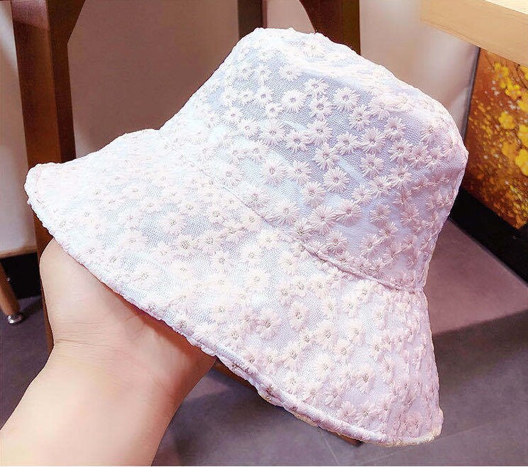 Net red hollow thin lace hat breathable shade buck... – Grandado