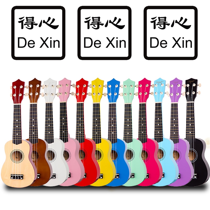 De Xin Colorful 21" Ukulele Soprano Basswood Ukule... – Vicedeal
