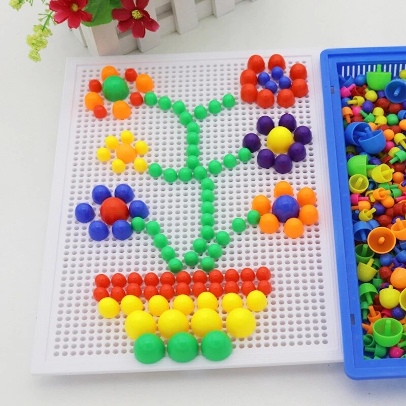 296 Mushroom Nail Toy Puzzle board Kindergarten Ch... – Vicedeal