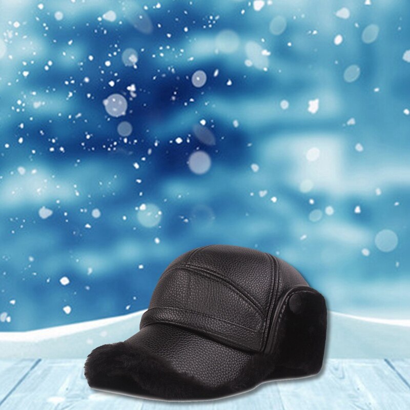 Winter Mens Leather Cap Warm Cap Ear Protection Fu... – Vicedeal