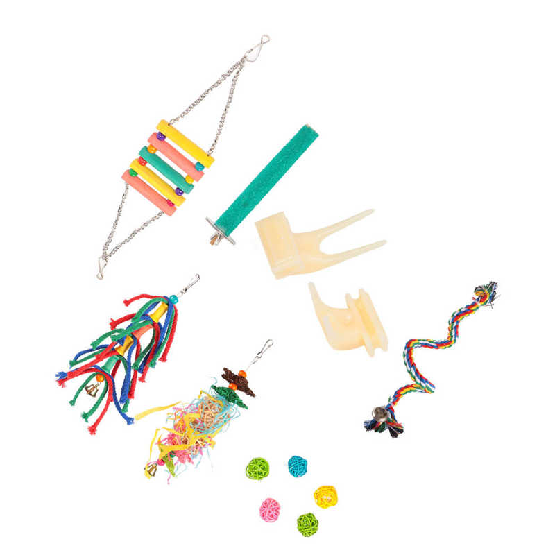 Parrot Swing Toys Set Safe Bird Perch Stand Chewin... – Grandado