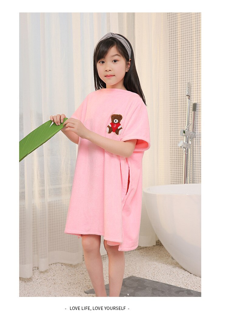 Kids Cute Fast Absorbing Water Changing Robe Beach... – Grandado