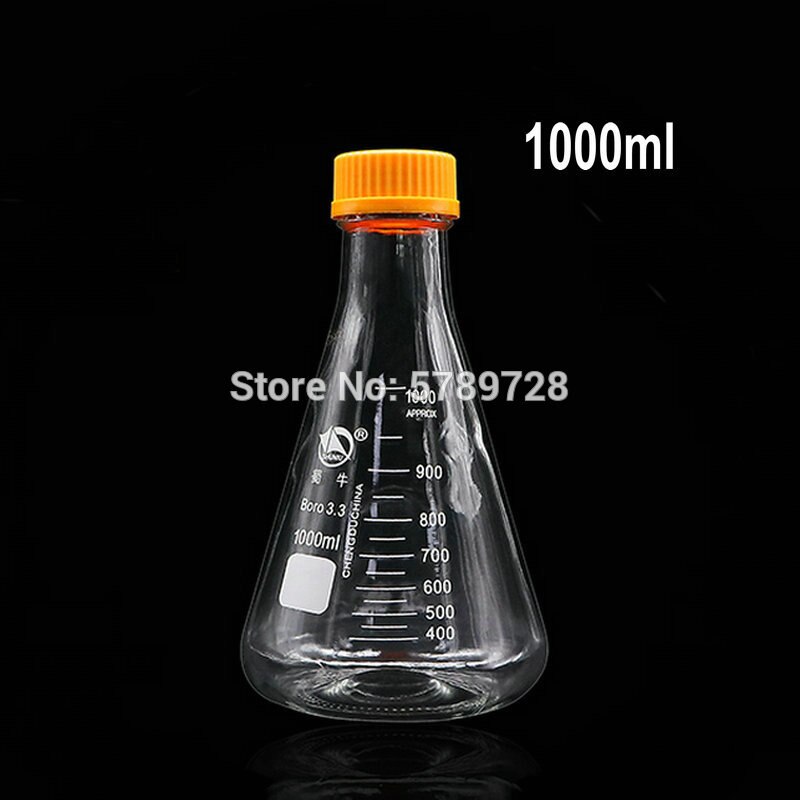 1pcs Borosilicate glass conical flask with yellow ... – Grandado