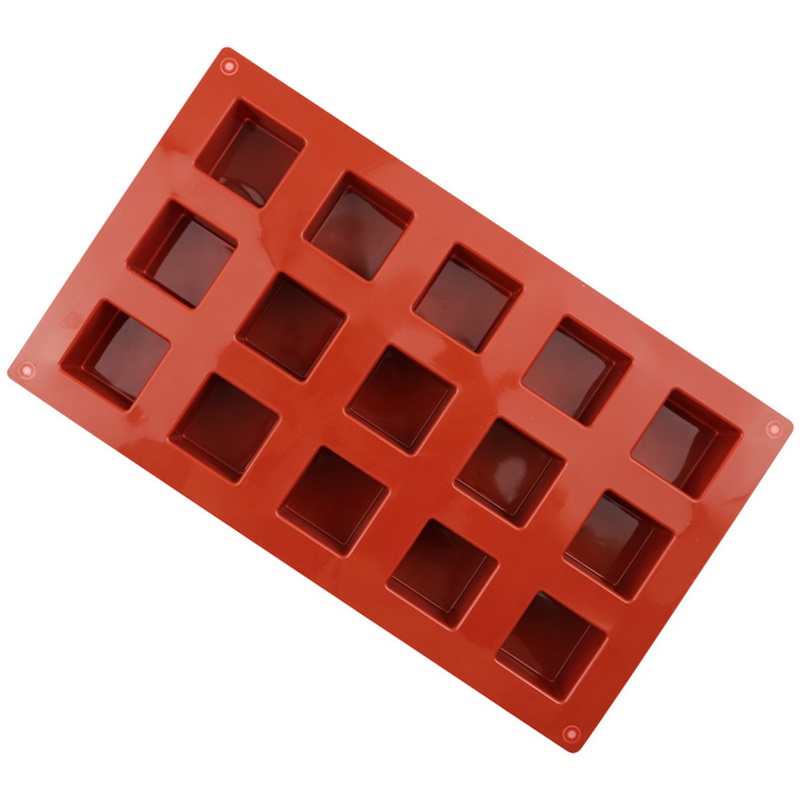 15 consecutive square silicone mousse cake mold, s... – Grandado