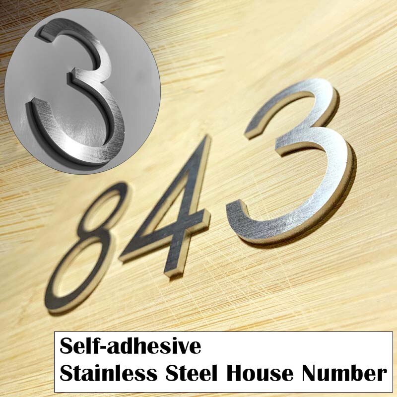 60mm Stainless Steel Self Adhesive House Number St... – Grandado