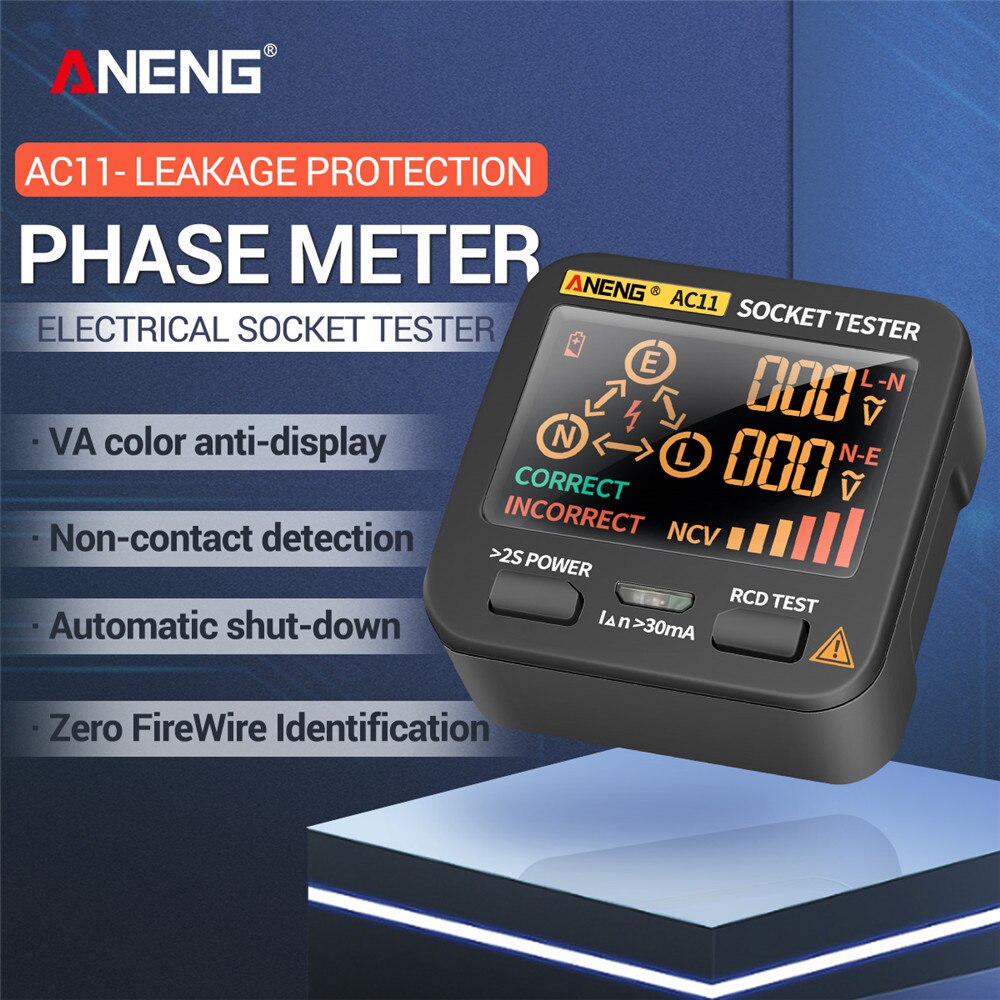 Aneng Ac11 Socket Tester Electric Leakage Detector Vicedeal
