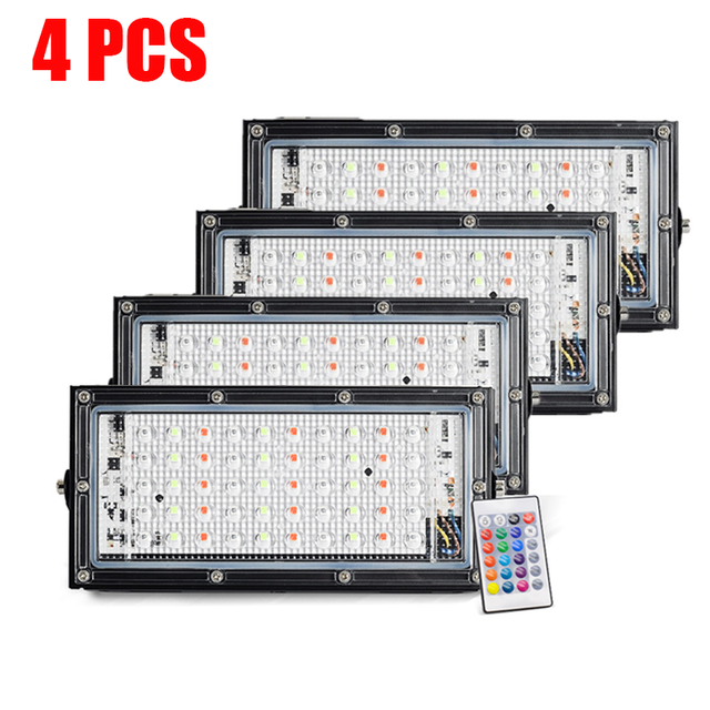 1/2/4 PCS LED Floodlight 50W RGB Projection Light ... – Grandado