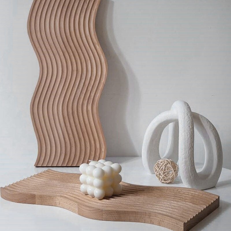 Beech Wooden Chopping Block Bread Dessert Tray Non... – Grandado