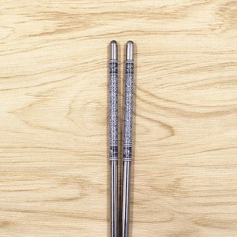 5 Pair Stainless Steel Chopsticks Food Sticks Port... – Grandado
