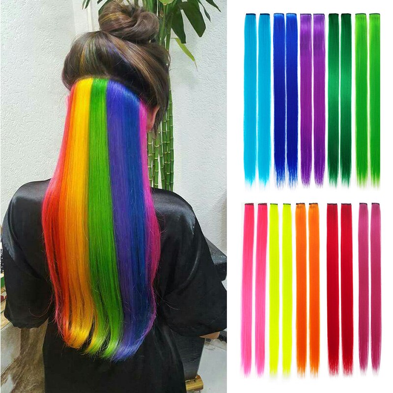 Dream ice's Clip-in One Piece colorful rainbow hai... – Grandado