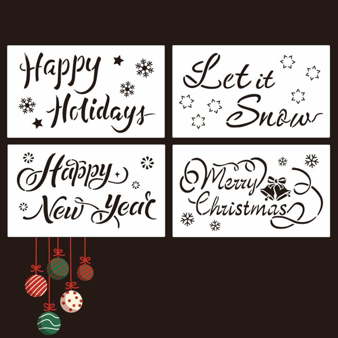4pcs DIY Drawing Handicraft Template Christmas Let... – Grandado