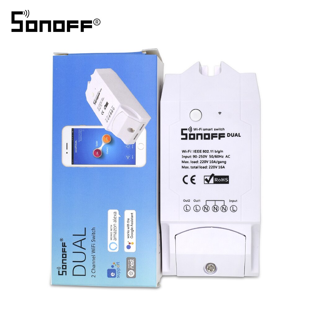 SONOFF Dual 2CH Wireless Smart Switch WiFi Switch ... – Vicedeal