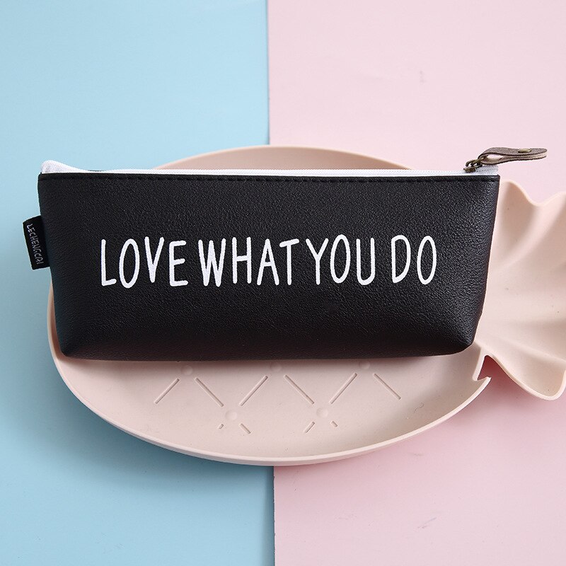 PU leather pencil case cute Large capacity station... – Grandado