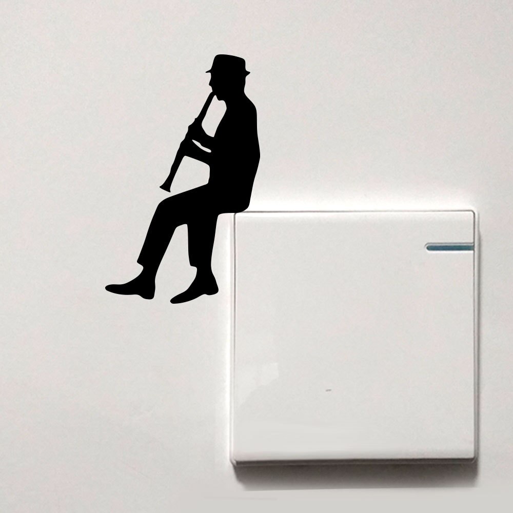 Man Playing Clarinet Wall Sticker Vinyl For Kids R... – Vicedeal