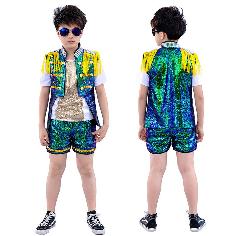 Kids Drum Sequined Hip Hop dance Clothing Jazz Dan... – Vicedeal