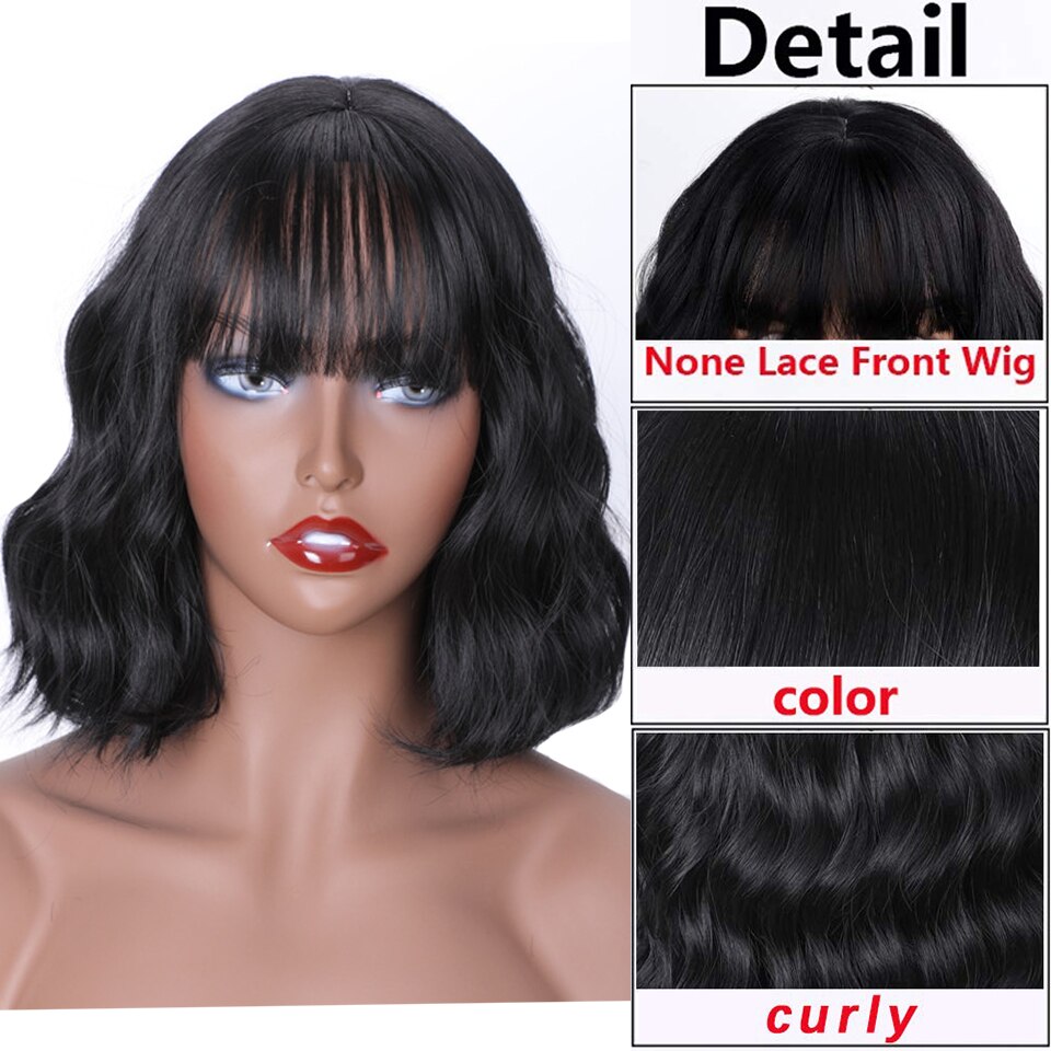 Short Wavy Wigs for Black Women African American S... – Grandado