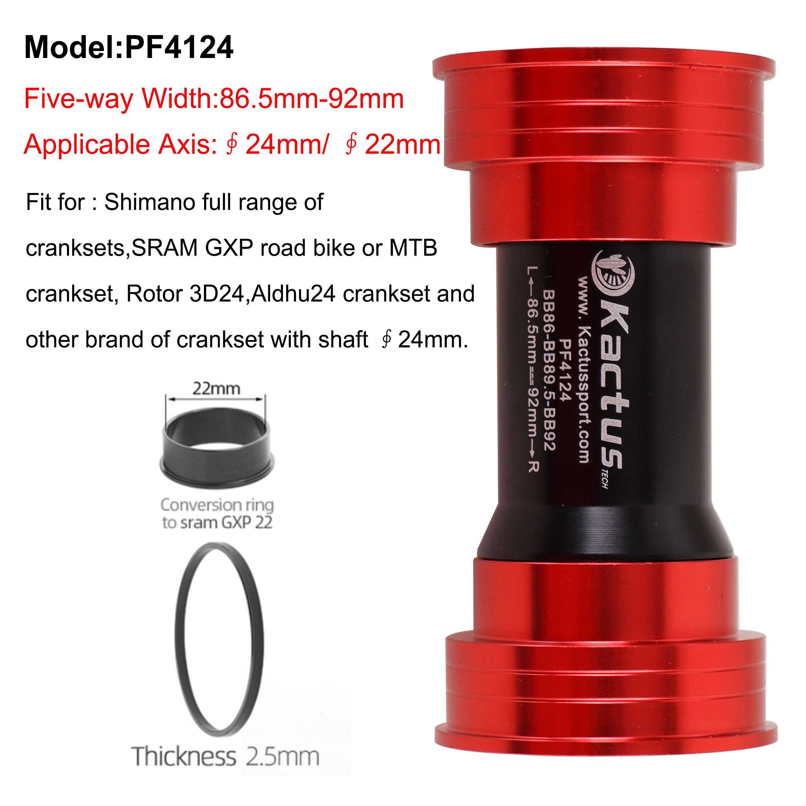 MTB ROAD Mountain Bike Bottom Bracket KACTUS BB86 ... – Grandado