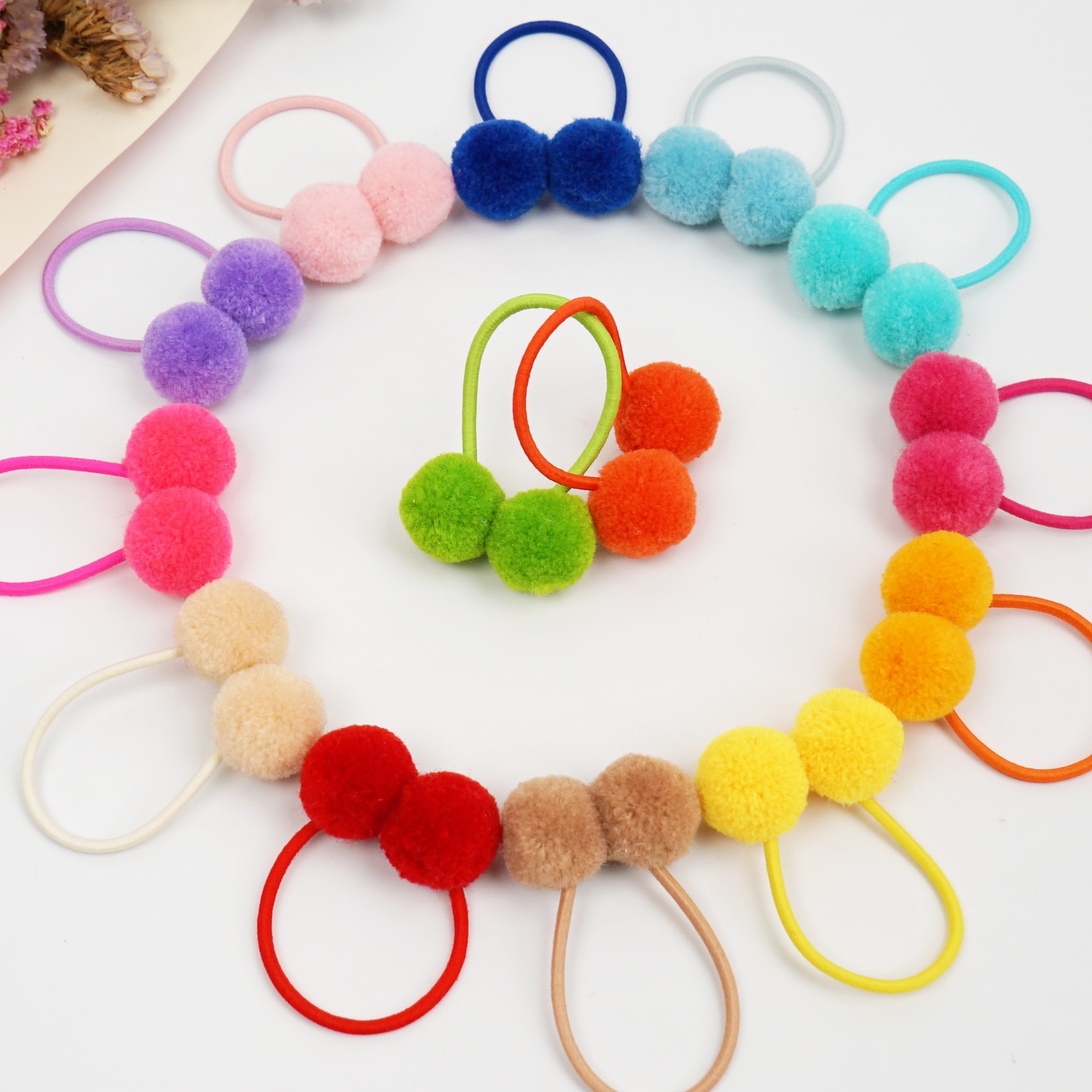20Pcs Meisjes Haar Bobbles Elastische Haar Elastie... – Vicedeal