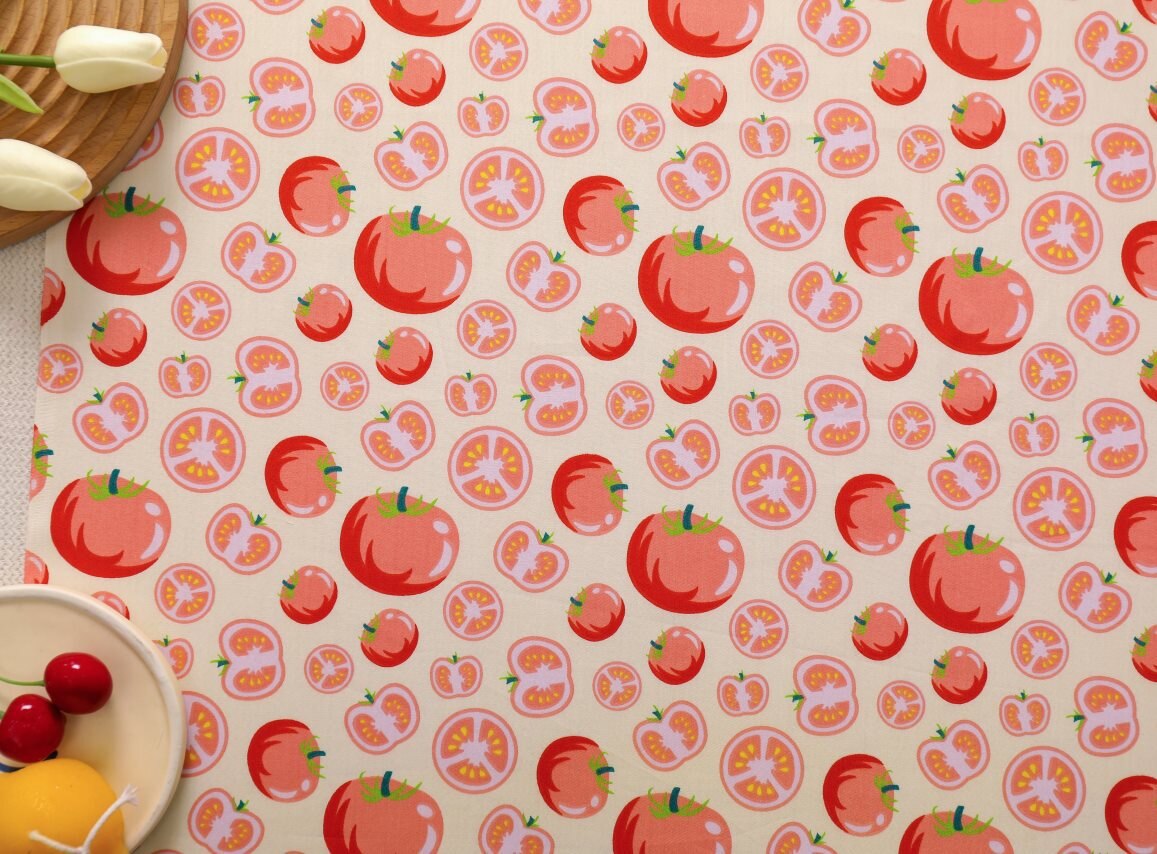 Syunss Tomato Grid Printed Diy Patchwork Cloth For... – Grandado