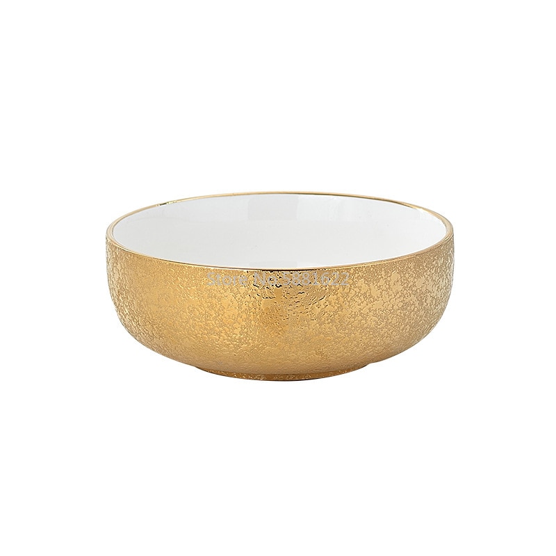1pcs Nordic Style Ceramic Gold Plate Porcelain Dis... – Vicedeal