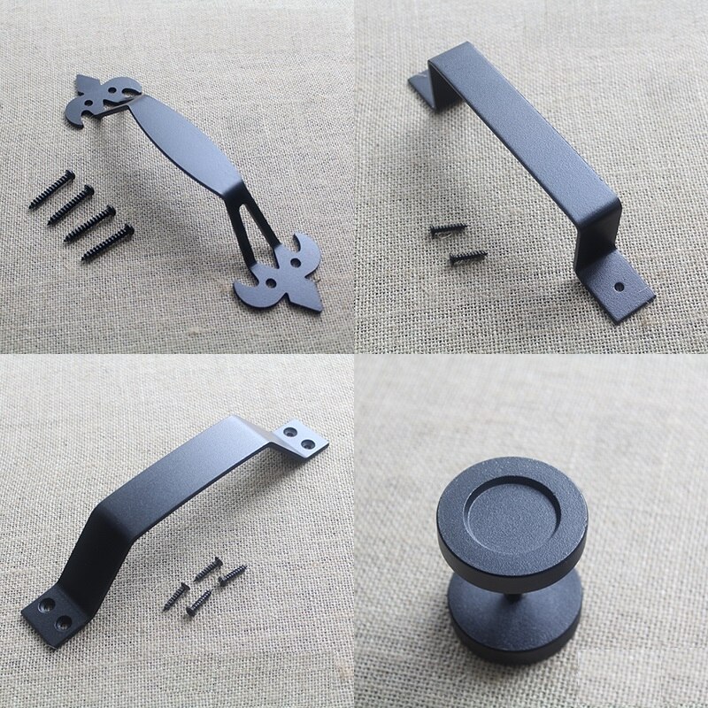 Black barn wooden door pull handle knob – Vicedeal