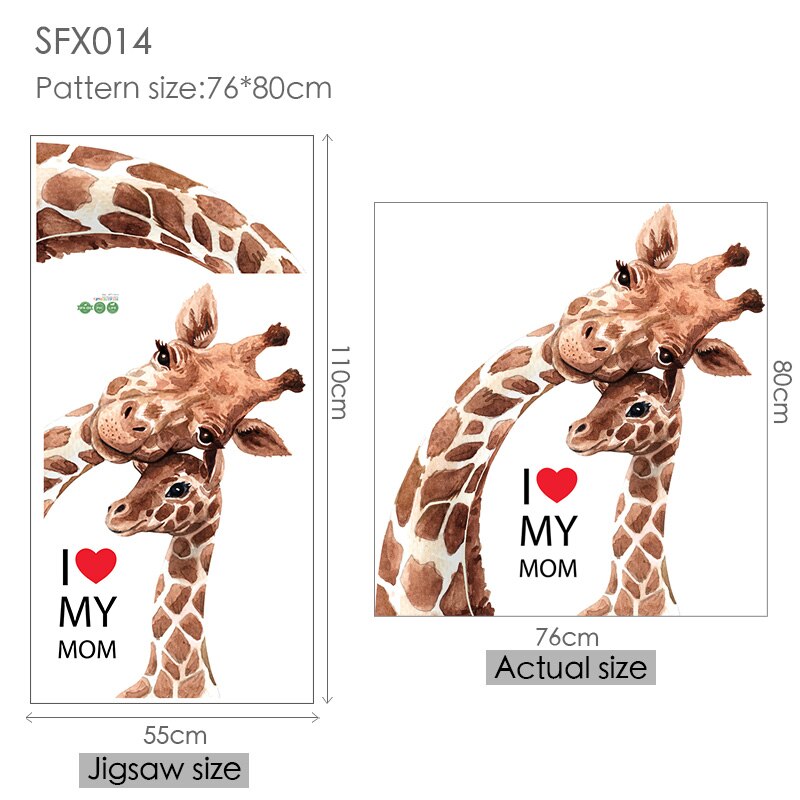 Giraffe and Baby Giraffe Wall Sticker DIY Home Dec... – Vicedeal