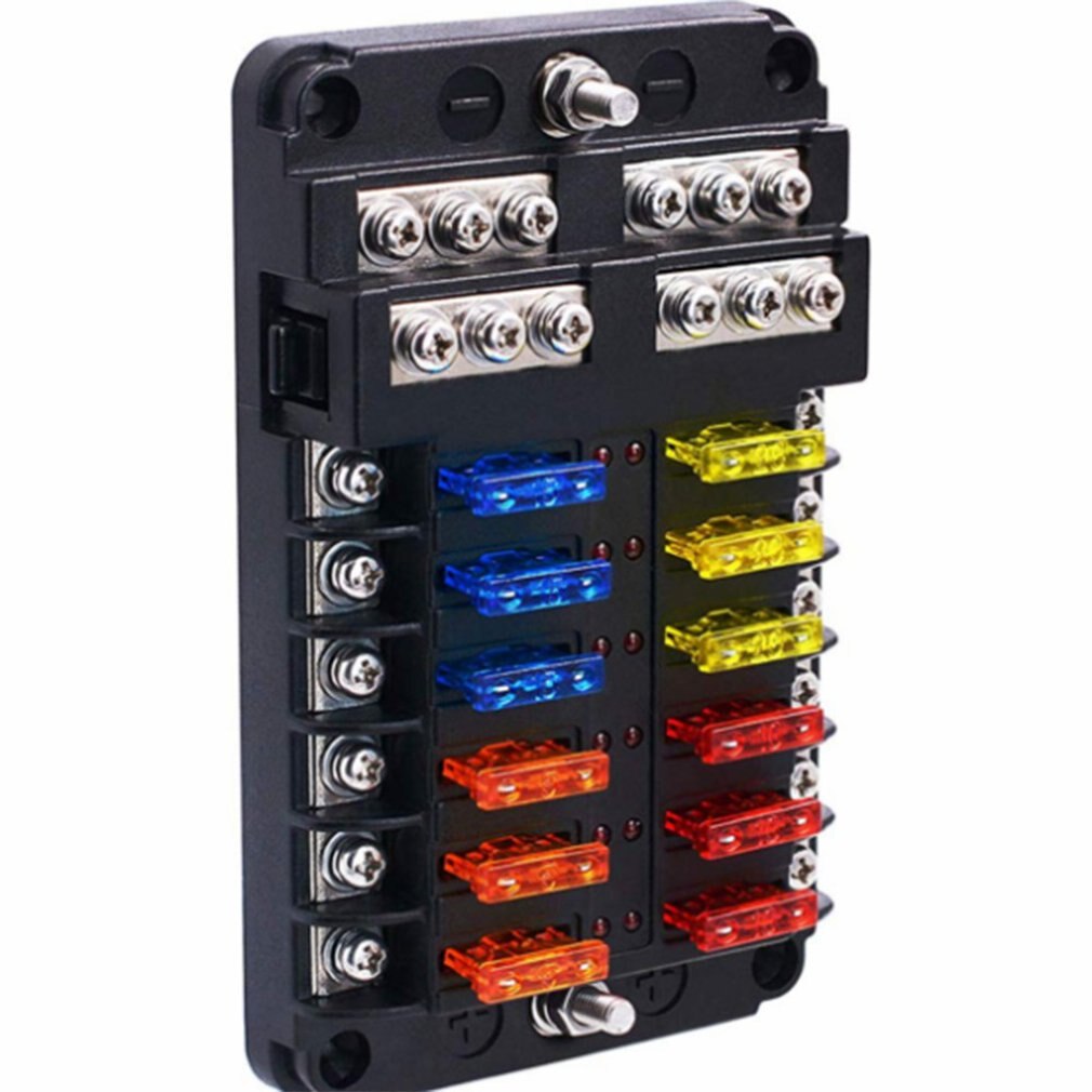 12-Way Car Fuse Box 6 In 6 Out Car Fuse Box Univer... – Grandado
