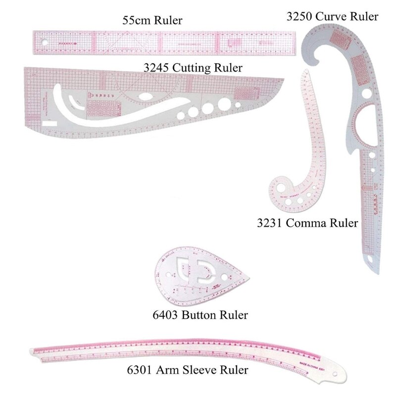 7 Stlye Ruler Set Vary Form Curve French Curve Pat... – Grandado