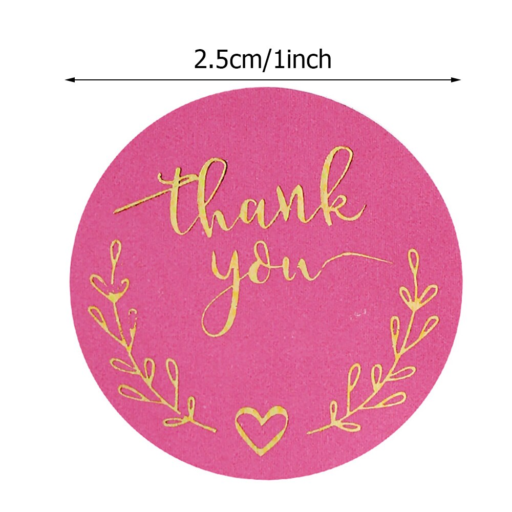 500Pcs/Roll Roze Dank U Stickers Roll Goud Folie Z... – Grandado