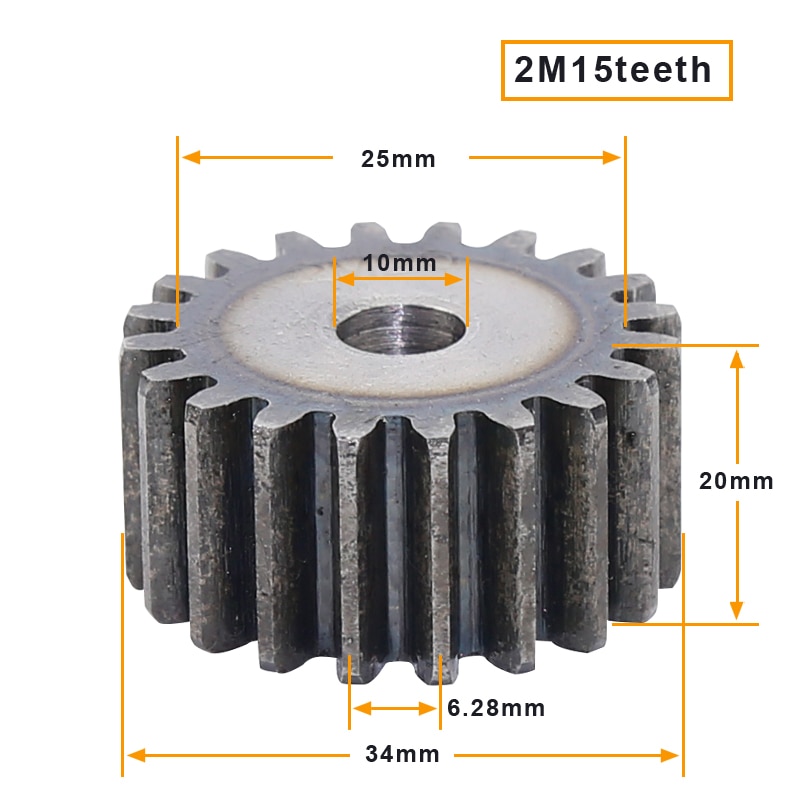 2M15 teeth gear process hole low carbon steel mate... – Grandado