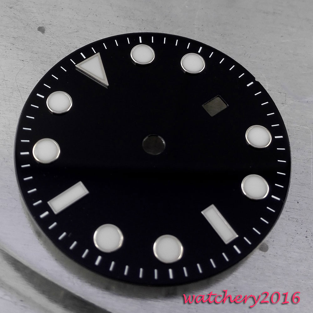 31.3mm Black Watch Dial luminous marks fit 2836 Mi... – Grandado