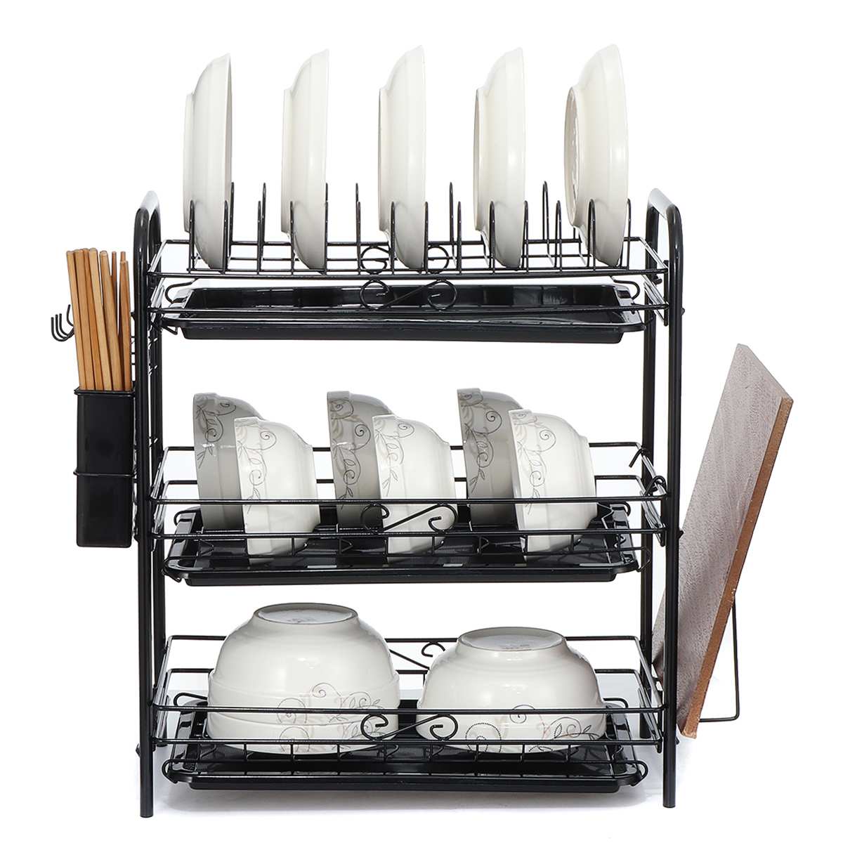 2/3 Layer Dish Drainer Kitchen Cutlery Cup Plates ... – Vicedeal