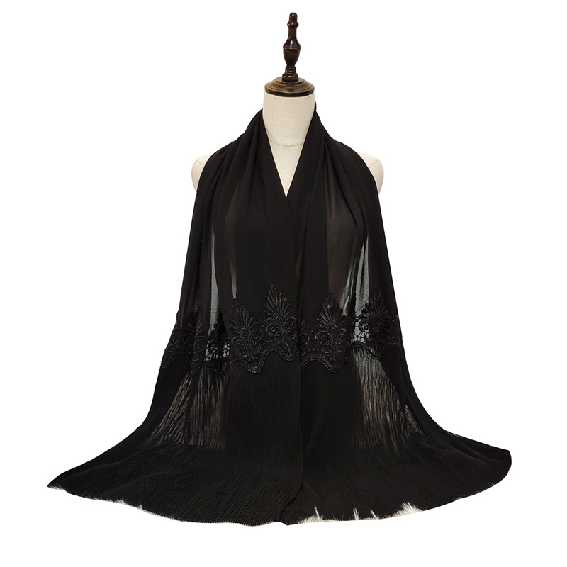 Abaya Pleated Chiffon Hijab Scarf Muslim Hijabs Tu... – Vicedeal