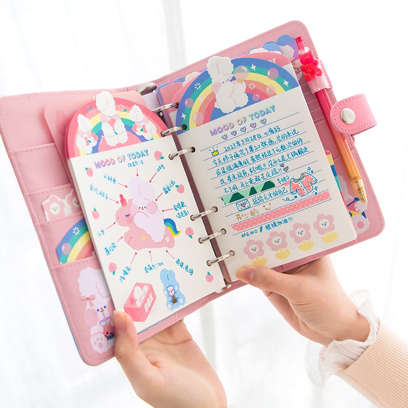 A6 Binder Notebook Travel Journal 6 Ring Diary Not... – Grandado