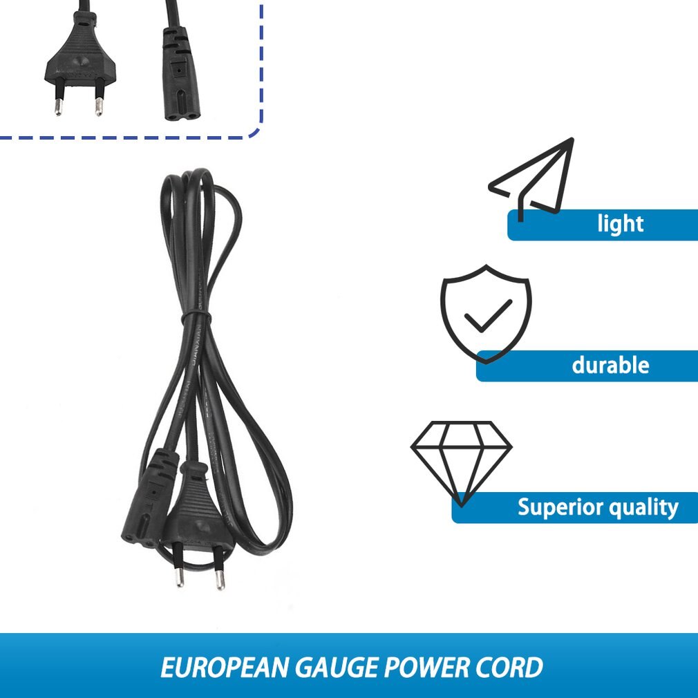 1pc Power Cord Cable EU 2-Prong Laptop AC Adapter ... – Vicedeal
