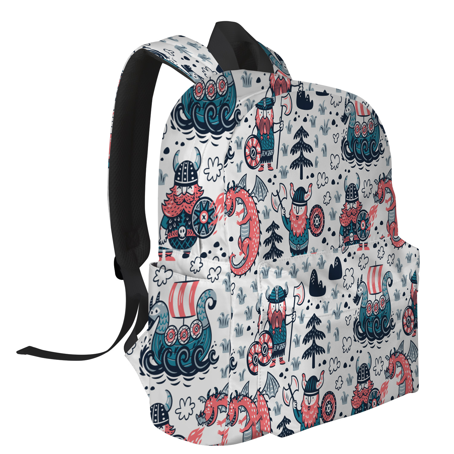 Viking Cartoon Comic Drachen Rucksack Für Frauen M... – Vicedeal