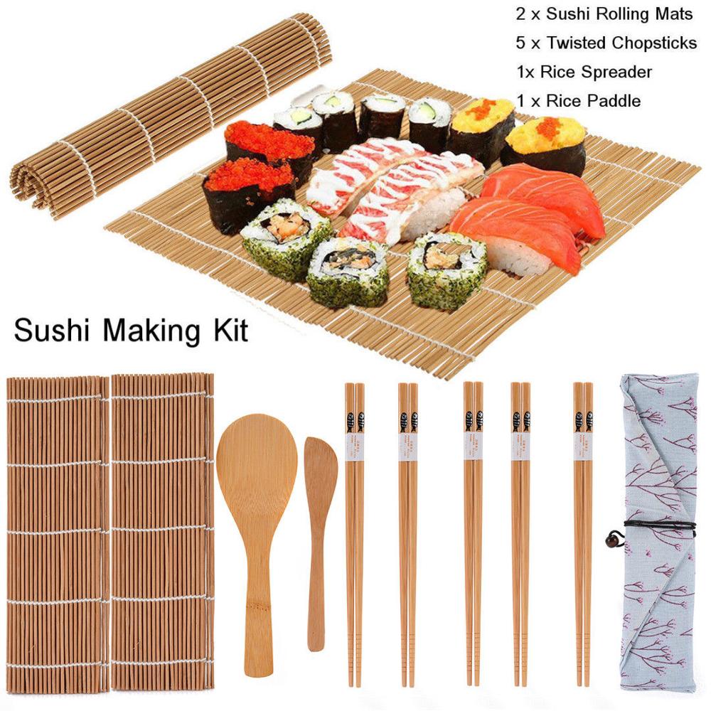 15pcs Bamboo Sushi Making Kit Sushi Tools Includes... – Grandado