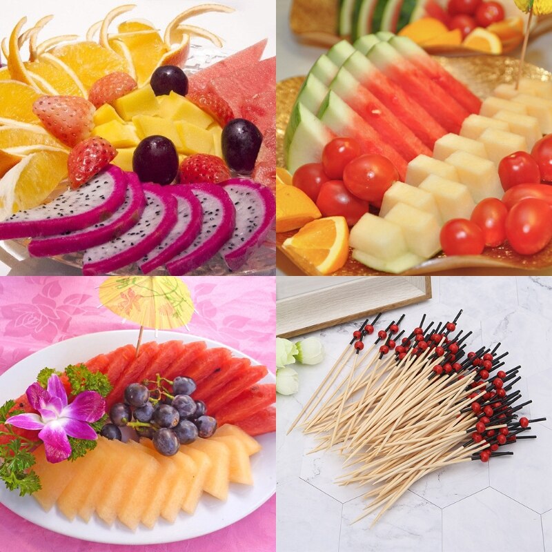 100 pces grânulos de bambu cocktail picaretas pali... – Grandado