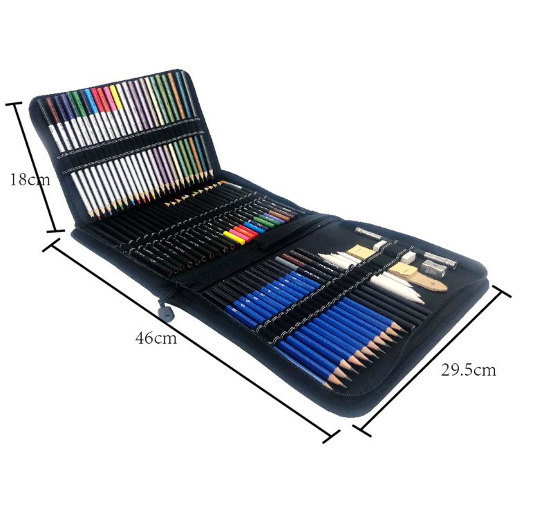 72PCS Drawing Pencils Set Sketch Colored Pencils W... – Vicedeal