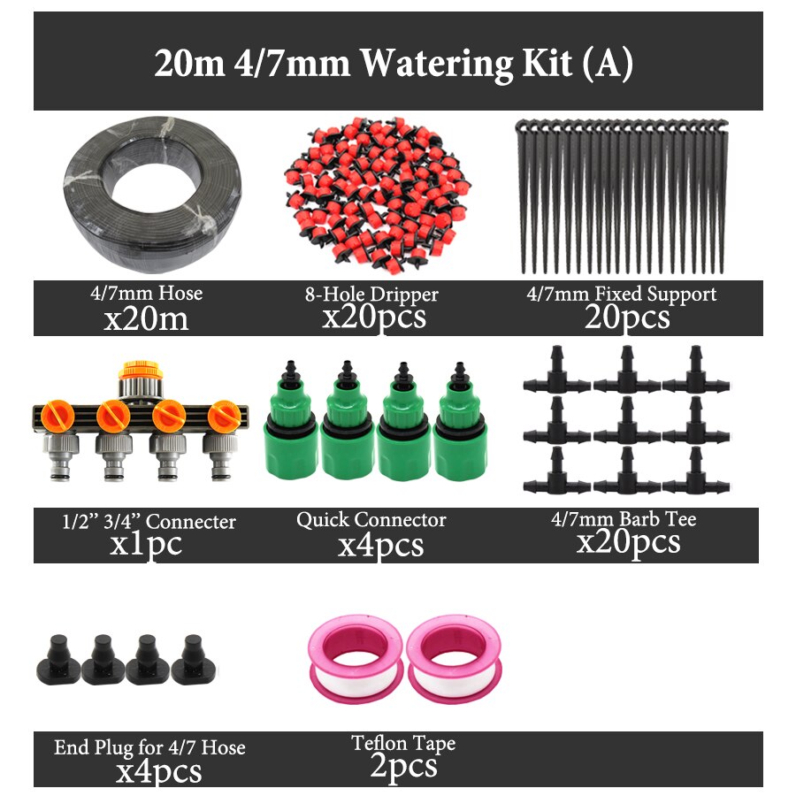 MUCIAKIE 60M 50M 25M Garden Micro Drip Irrigation ... – Vicedeal