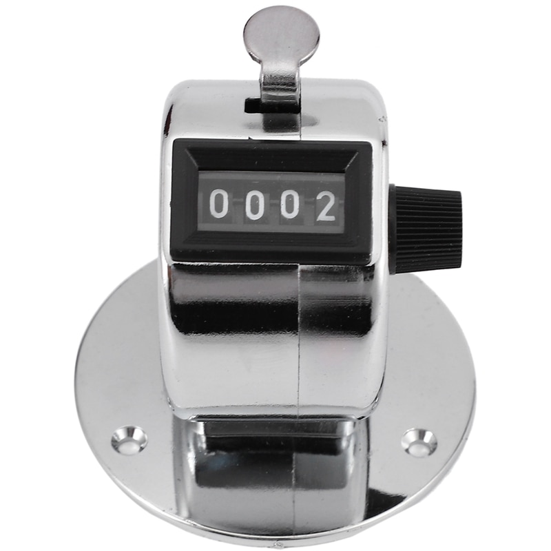 Round Base 4 Digit Manual Hand Tally Mechanical Palm Click Counter ...