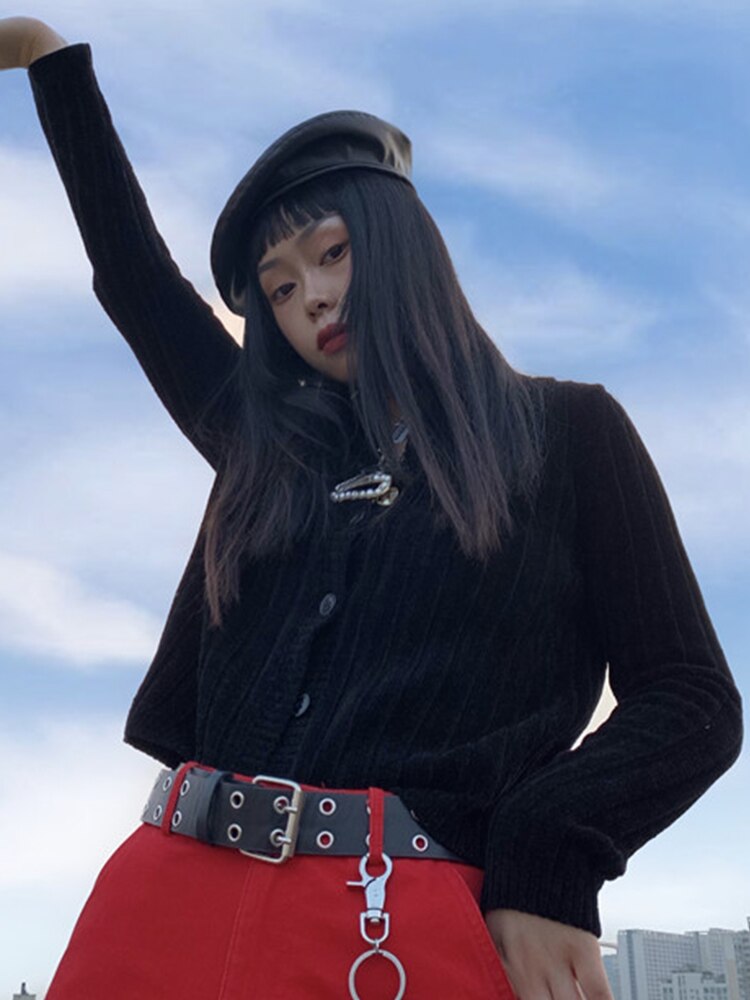 AltGoth Autumn Streetwear Gothic Punk Dark Black S... – Grandado