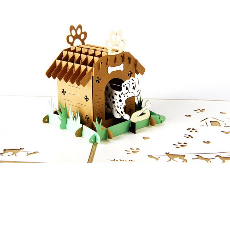 3D Pop Up Pet House Greeting Card Christmas Valent... – Grandado