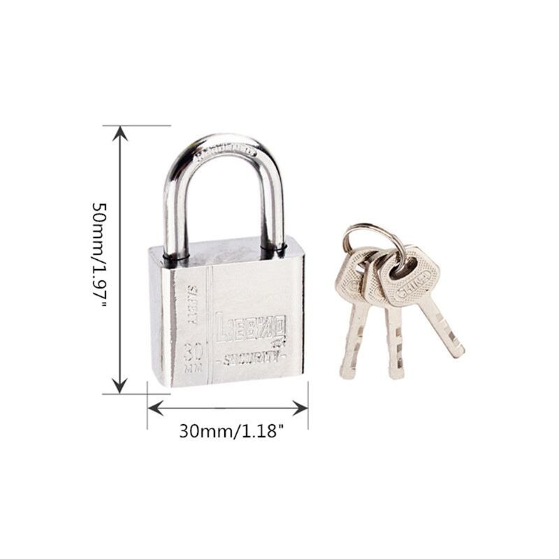 30mm Stainless Steel Padlock 3 Keys Heavy Duty Sol... – Vicedeal