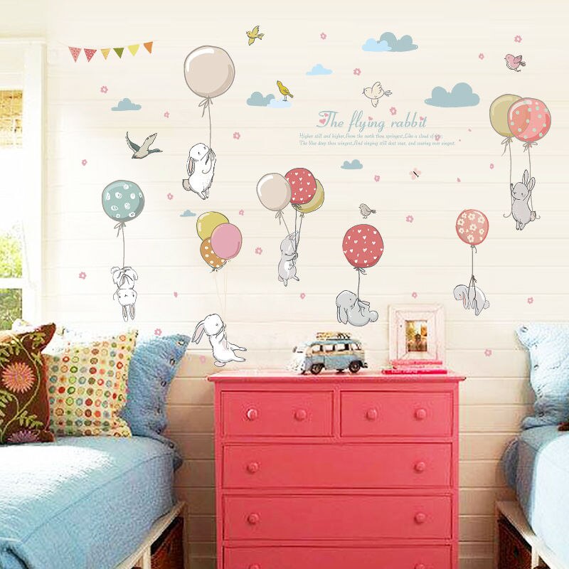 1 Piece 50*70CM PVC Cartoon Rabbit Removable Wall ... – Grandado