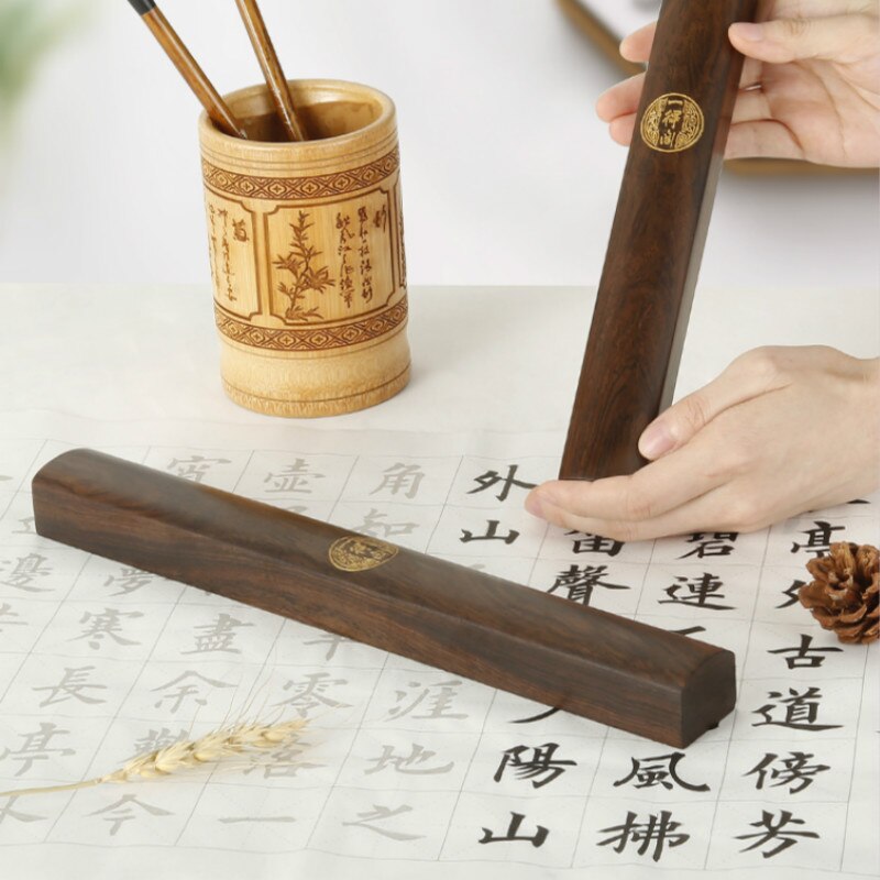 Large Wooden Paperweights Chinese Calligraphy Ink ... – Vicedeal