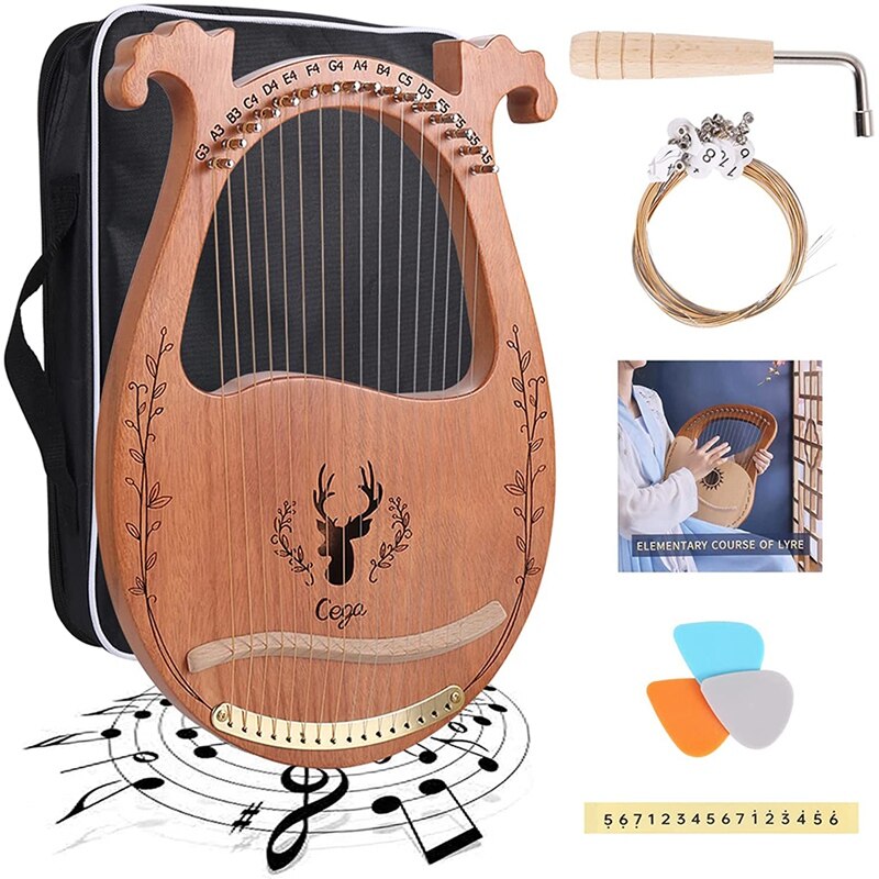 Lier Harp,16 Snaren Mahonie Akoestische Harp Met E... – Grandado
