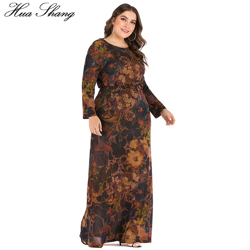 6XL Plus Size Retro Vintage Dress Women Autumn Win... – Grandado